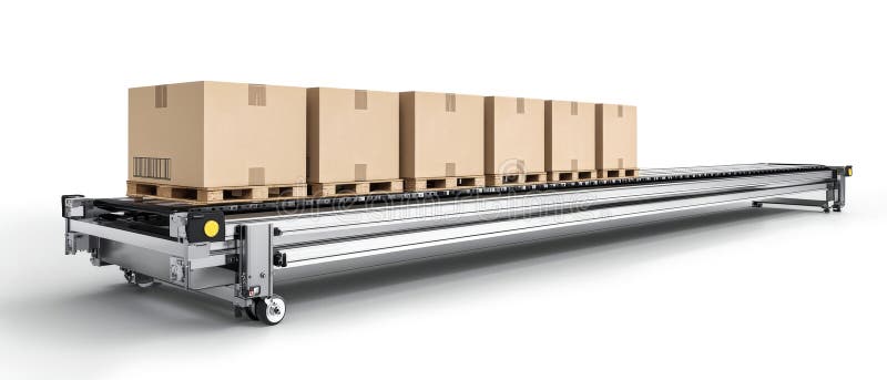 Conveyor Belt Transporting Cardboard Boxes for Sustainable Packaging ...