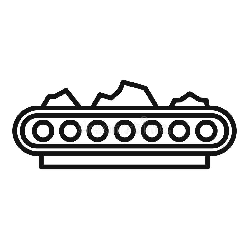 Conveyor Belt Transporting Coal from Mine Icon Outline Stock ...