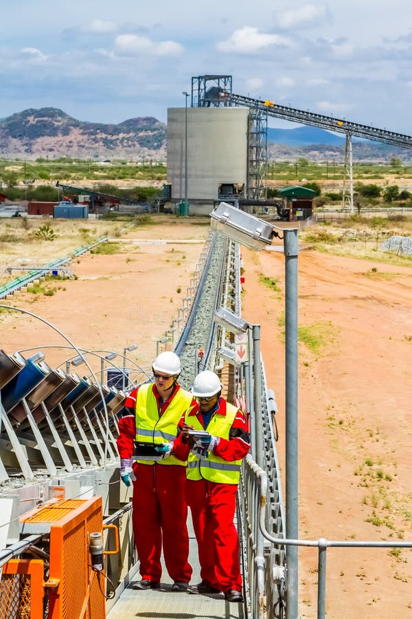 Conveyor Belt Transporting Platinum Ore for Processing with Mining ...