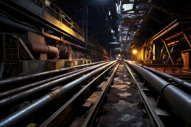 Conveyor Belt Transporting Raw Steel Materials Stock Image - Image of ...