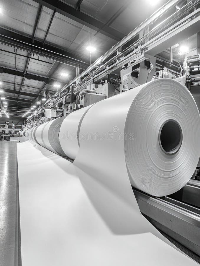 Conveyor Belt with White Paper Roll Stock Photo - Image of paperwork ...