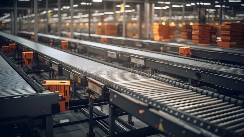 Conveyor Belts and Automated Sorting Systems Stock Illustration ...