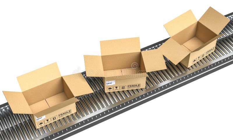 Conveyor Belts and Automated Sorting Systems Stock Illustration ...