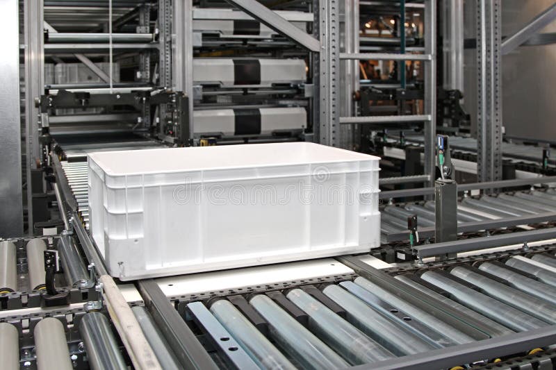 Conveyor Box Factory stock image. Image of storehouse - 329483113