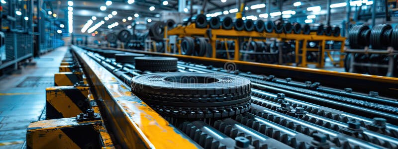 Conveyor with Car Spare Parts. Selective Focus Stock Photo - Image of ...