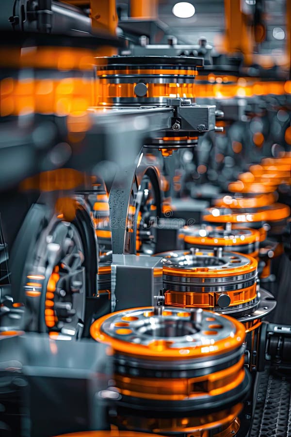 Conveyor with Car Spare Parts. Selective Focus Stock Image - Image of ...