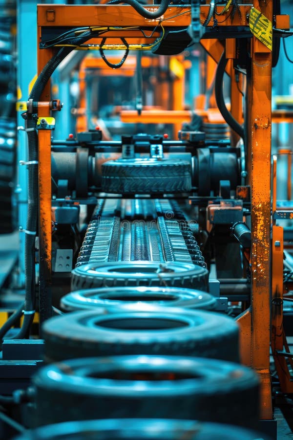 Conveyor with Car Spare Parts. Selective Focus Stock Illustration ...