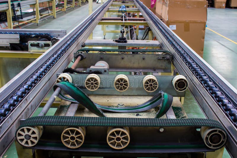 The Conveyor Chain, and Conveyor Belt Damaged. Stock Image - Image of ...