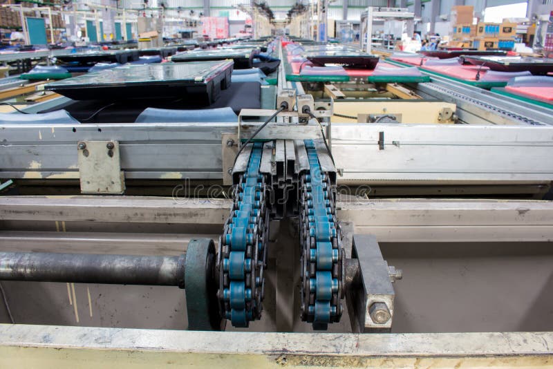 The Conveyor Chain Drive Shaft, in Factory Stock Photo - Image of ...