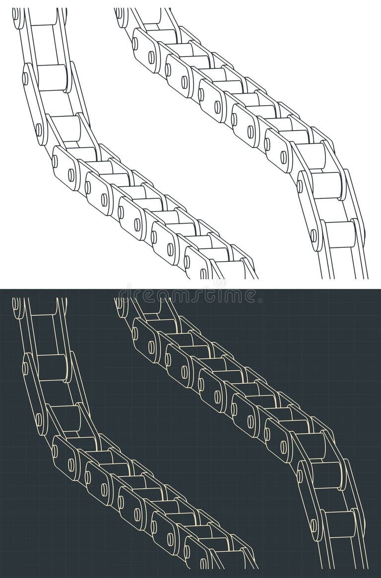 Chain Conveyor Isometric Blueprints Stock Illustrations – 7 Chain ...