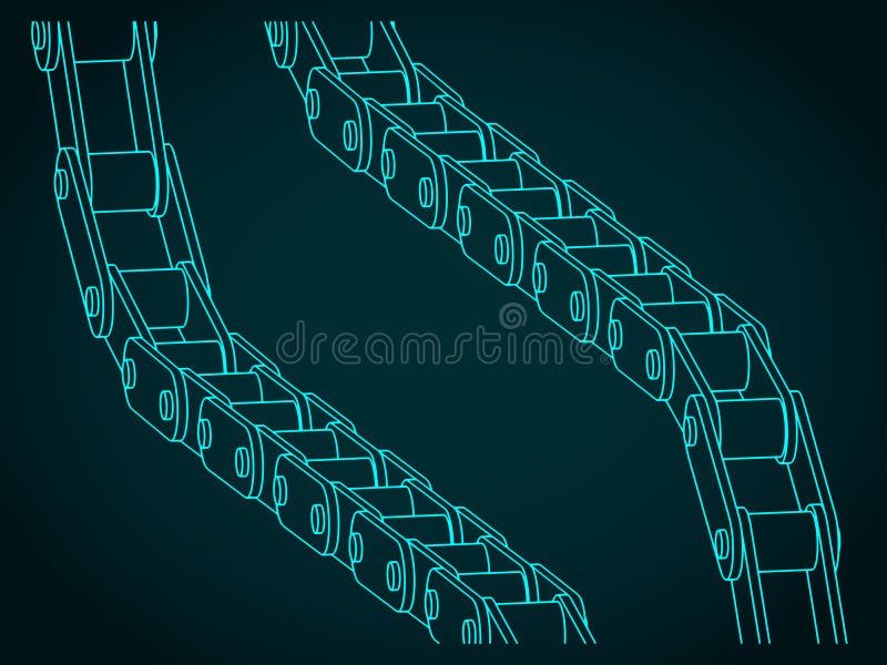 Conveyor Chain Isometric Drawings Stock Vector - Illustration of ...
