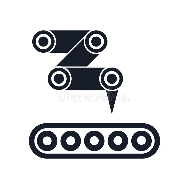 Conveyor Icon Vector Sign and Symbol Isolated on White Background ...
