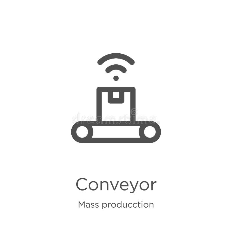 Conveyor Icon Vector from Mass Producction Collection. Thin Line ...
