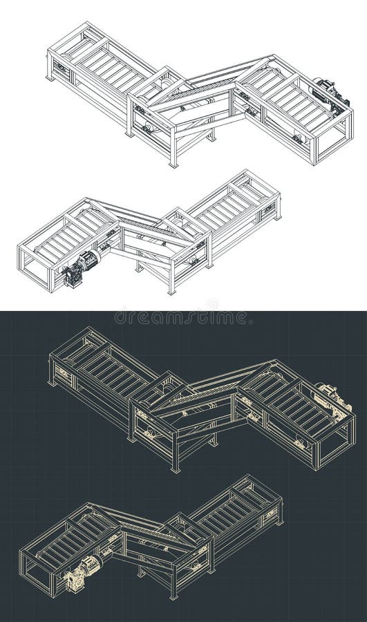 Conveyor Isometric Drawings Stock Vector - Illustration of manufacture ...