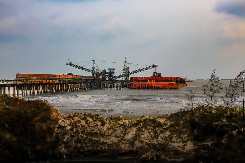 Conveyor Line Dividing the Distribution of Coal Mining Products Stock ...