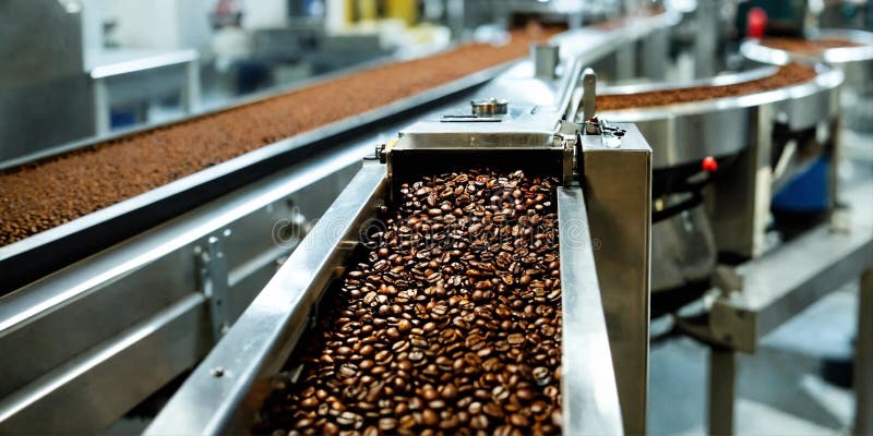 Conveyor Line for the Production of Coffee Makers Stock Illustration ...