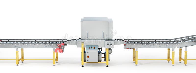 Conveyor Belt Side View. Realistic Illustration Stock Illustration ...