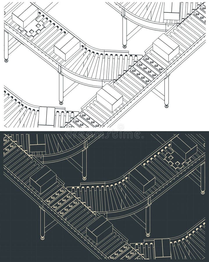 Conveyor Lines for Factory and Warehouses Stock Illustration ...