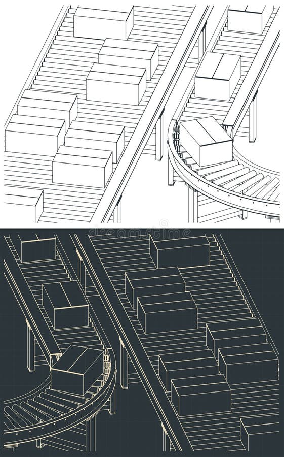 Conveyor Lines for Warehouses and Production Stock Vector ...