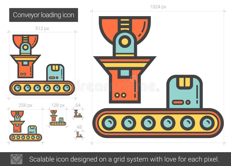 Conveyor Loading Line Icon. Stock Vector - Illustration of icon ...