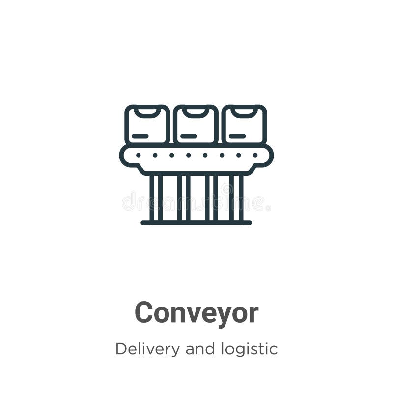 Conveyor Outline Vector Icon. Thin Line Black Conveyor Icon, Flat ...