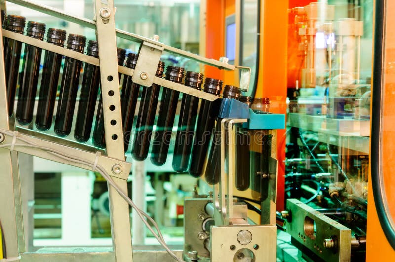 Conveyor for Preforms To Machine Production of Plastic Bottles Stock ...