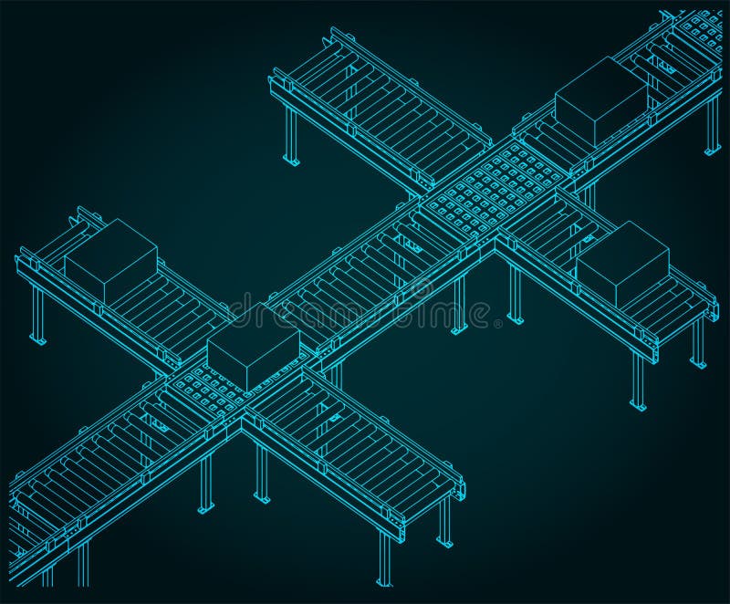 Conveyor Roller Line Blueprints Stock Illustrations – 169 Conveyor ...
