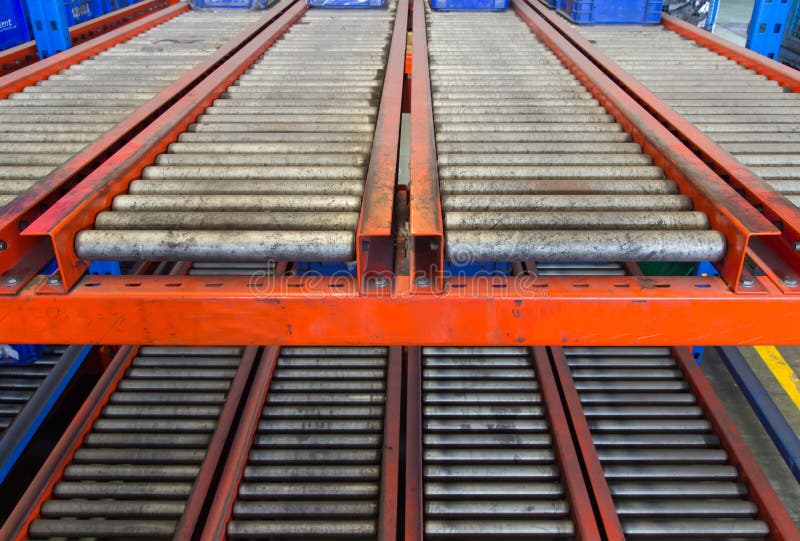 Conveyor Rollers Transport System Stock Image - Image of engineering ...
