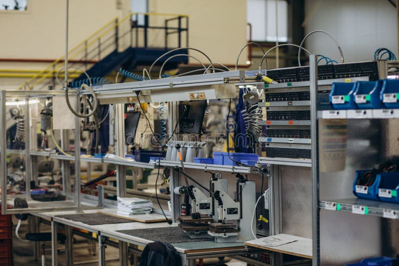 Conveyor of Street Lighting Production at the Factory Stock Image ...