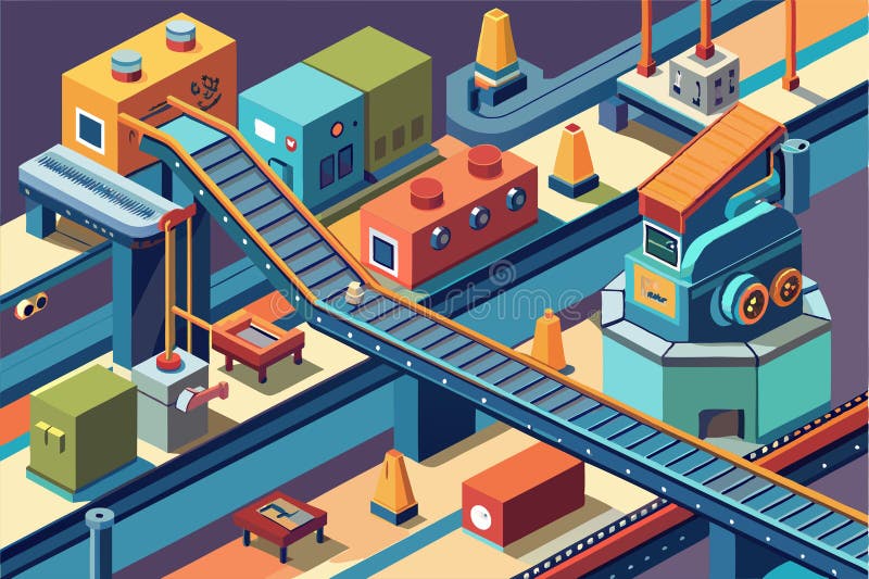 A Conveyor System Concept Showcases Various Components Used in ...