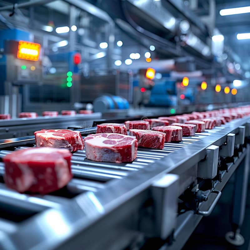 Conveyor System in Meat Processing Plant Exemplifies Automation in ...