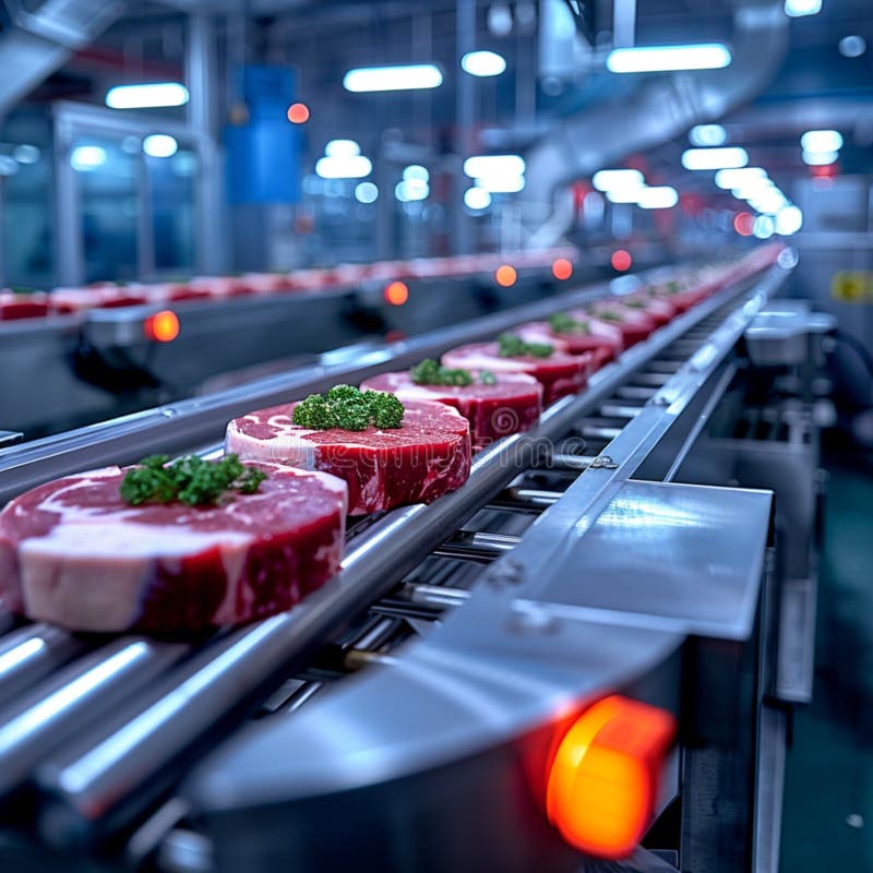 Conveyor System in Meat Processing Plant Exemplifies Automation in ...