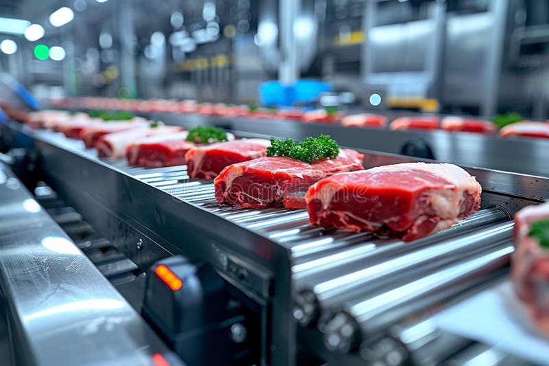 Conveyor System in Meat Processing Plant Exemplifies Automation in ...