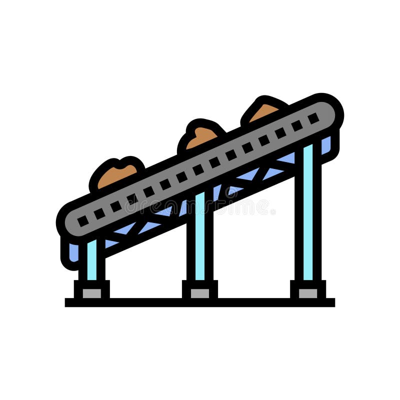Conveyor System Mining Color Icon Vector Illustration Stock Vector ...
