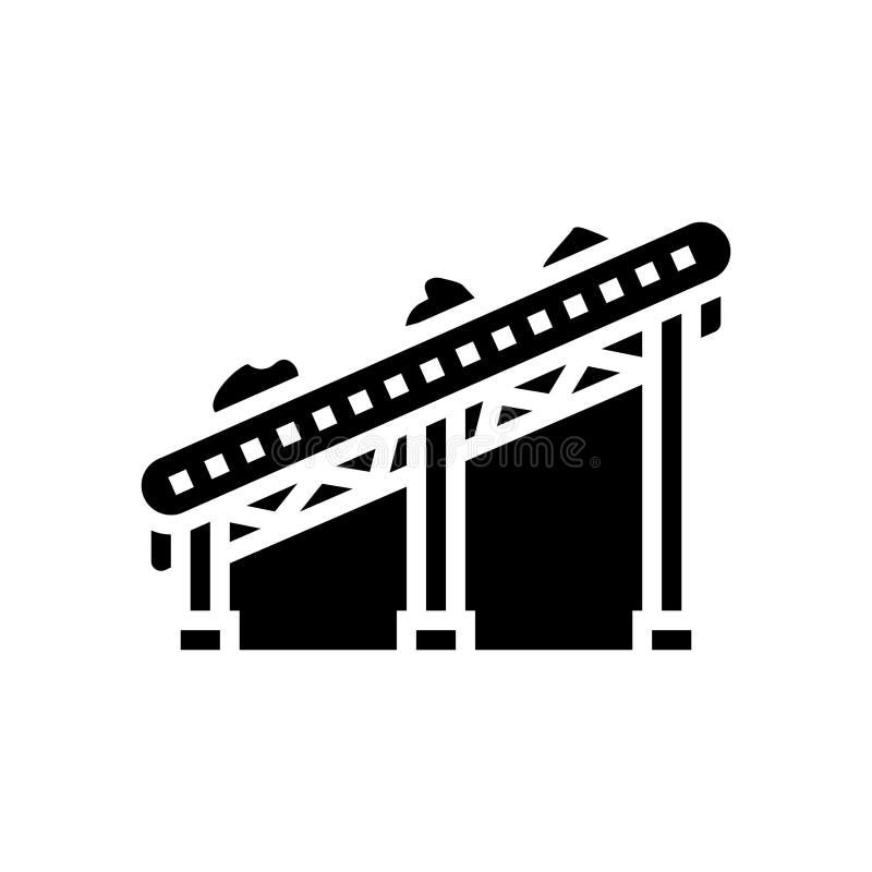 Conveyor System Mining Glyph Icon Vector Illustration Stock Vector ...