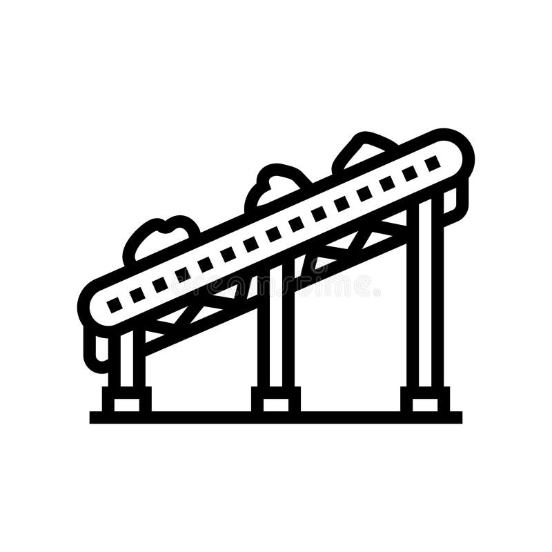 Conveyor System Mining Line Icon Vector Illustration Stock Vector ...