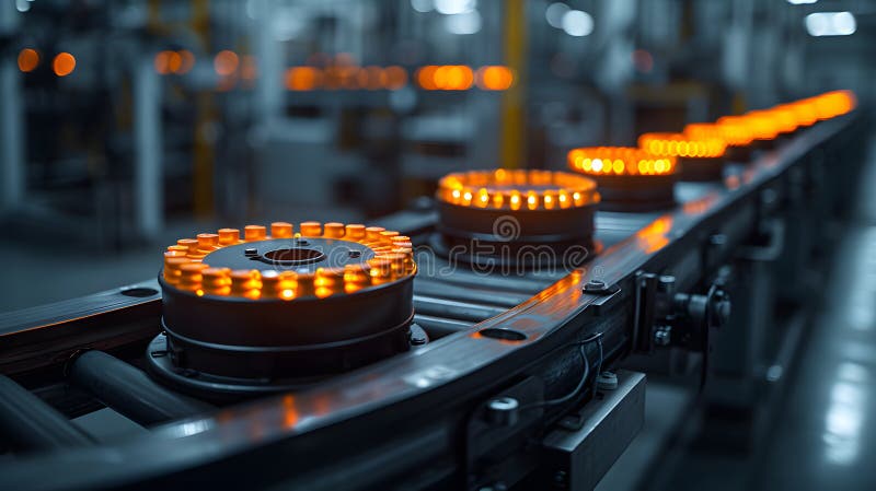 Conveyor System Transporting Items in an Industrial Setting Stock ...