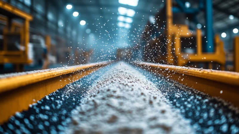 Conveyor System Transporting Raw Materials in a Manufacturing Facility ...