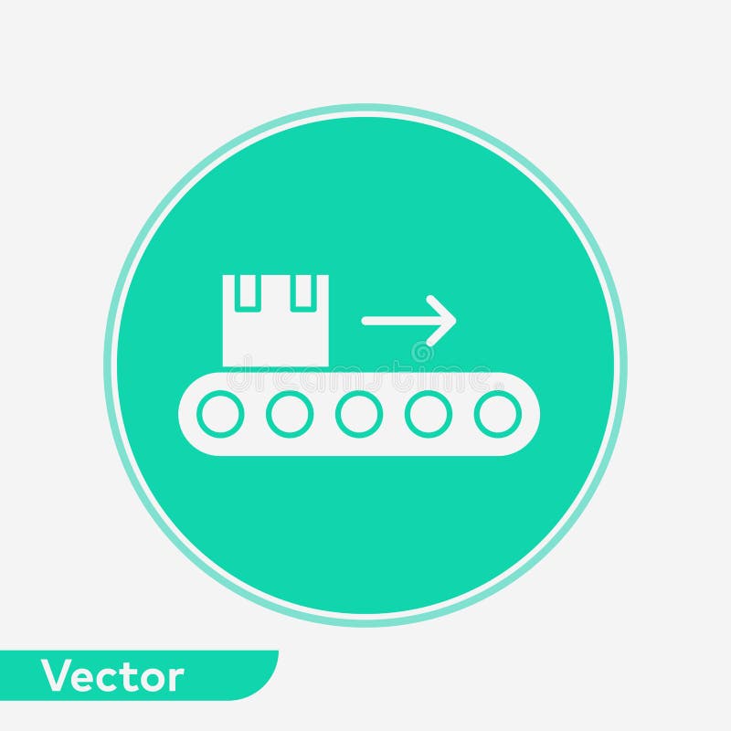 Conveyor Flat Vector Icon Sign Symbol Stock Vector - Illustration of ...