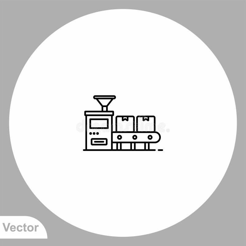 Conveyor Vector Icon Sign Symbol Stock Vector - Illustration of package ...
