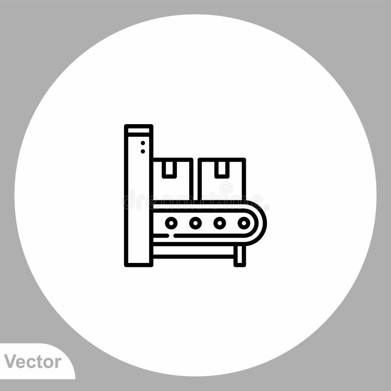Conveyor Vector Icon Sign Symbol Stock Vector - Illustration of icons ...