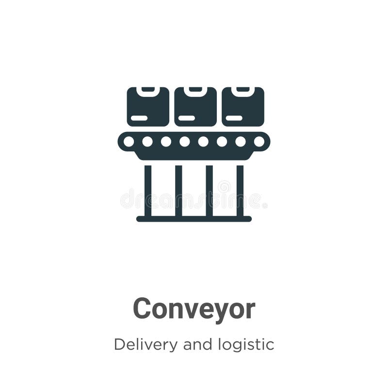 Conveyor Vector Icon on White Background. Flat Vector Conveyor Icon ...