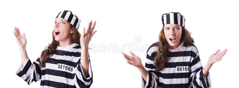 The Convict Criminal in Striped Uniform Stock Image - Image of detainee ...