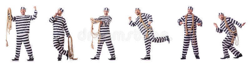 The Convict Criminal in Striped Uniform Stock Photo - Image of illegal ...