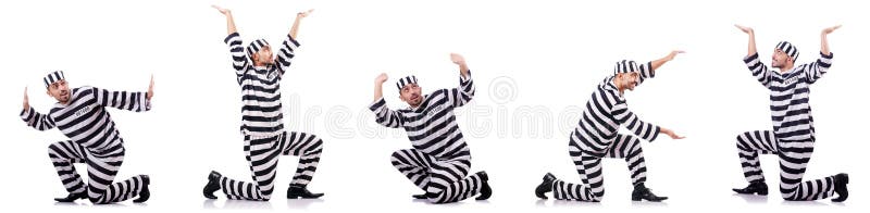 The Convict Criminal in Striped Uniform Stock Image - Image of freedom ...