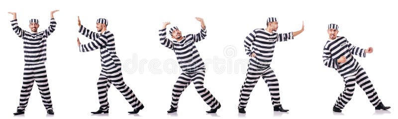 The Convict Criminal in Striped Uniform Stock Photo - Image of illegal ...