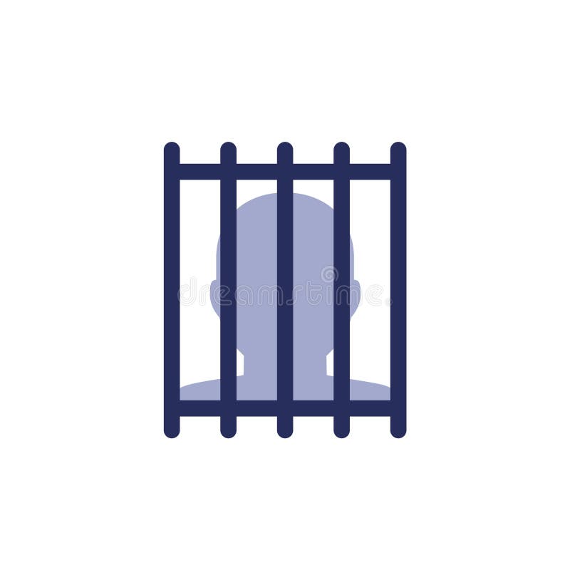 Convict or Inmate in a Cell Icon Stock Vector - Illustration of ...