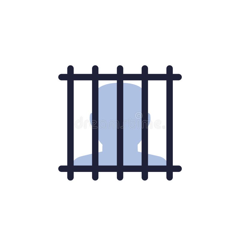 Inmate or Convict Character in Police Station Flat Vector Illustration ...