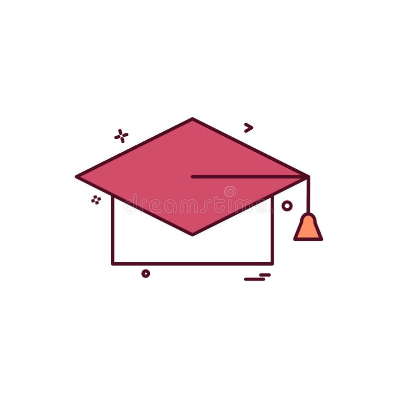Convocation Cap Icon Design Vector Stock Vector - Illustration of color ...