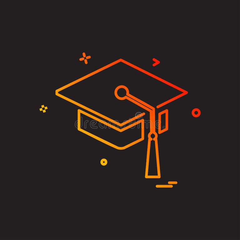 Convocation Cap Icon Design Vector Stock Vector - Illustration of black ...